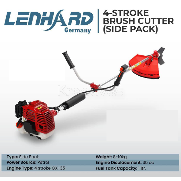 Lenhard Germany 2 Stroke Side Pack Petrol Brush Cutter | 24-Month Warranty